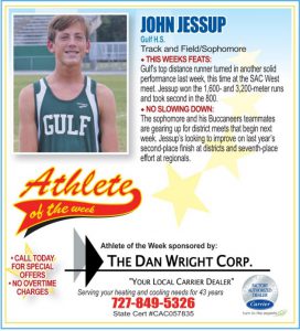 John Jessup is Athlete of the Week | Gulf High School